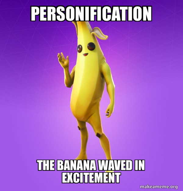 Personification The banana waved in excitement - Peely Meme Generator