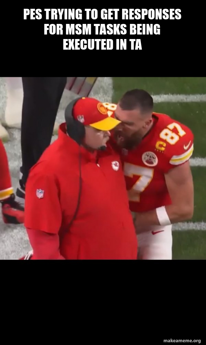 PES trying to get responses for MSM tasks being executed in TA - Travis ...