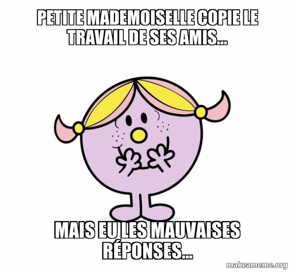 petite mademoiselle copie le travail de ses amis... mais eu les ...
