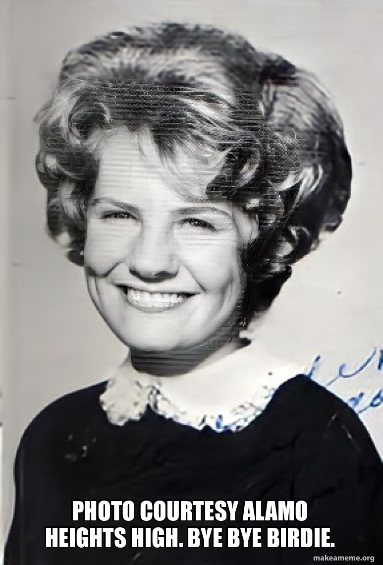 Photo courtesy alamo heights high. Bye bye birdie. Meme Generator