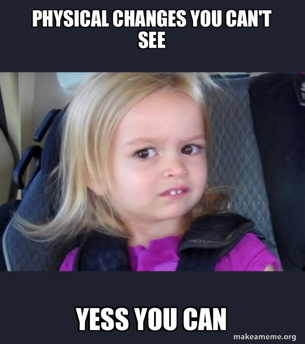 Physical changes you can't see Yess you can - Side-Eyes Chloe Meme ...