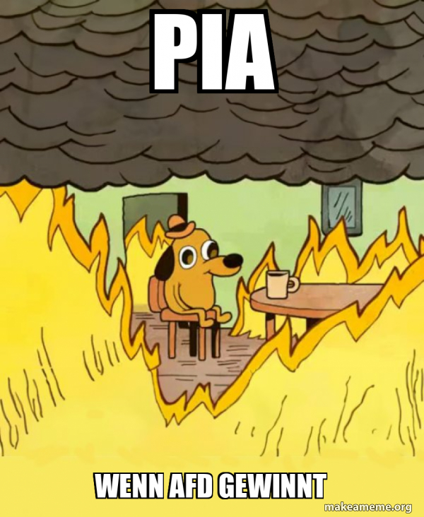 Pia Wenn Afd gewinnt - This Is Fine Meme Generator