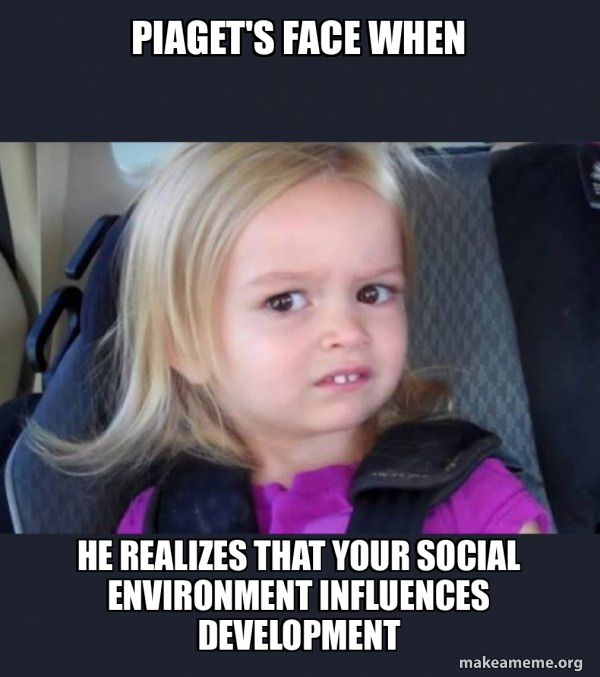 Piaget's Face When He Realizes that Your Social Environment Influences ...