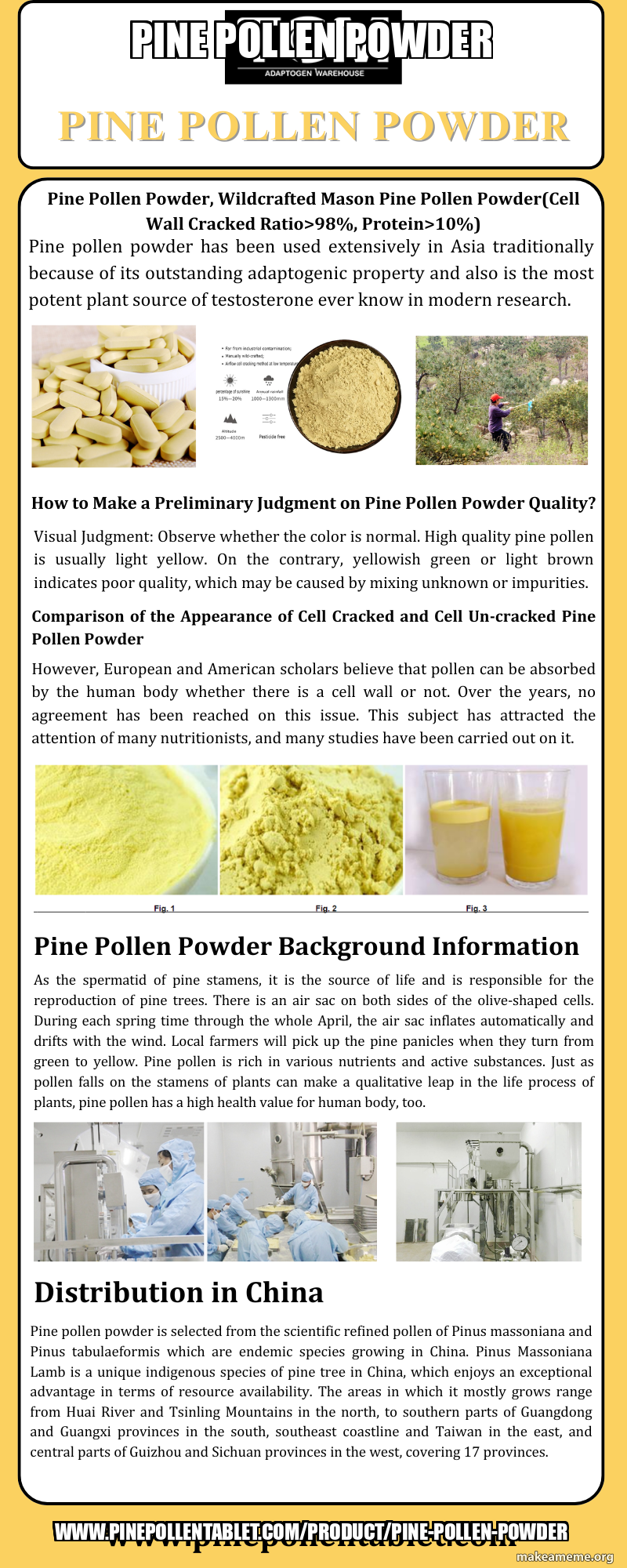 pine pollen powder www.pinepollentablet.com/product/pine-pollen-powder ...