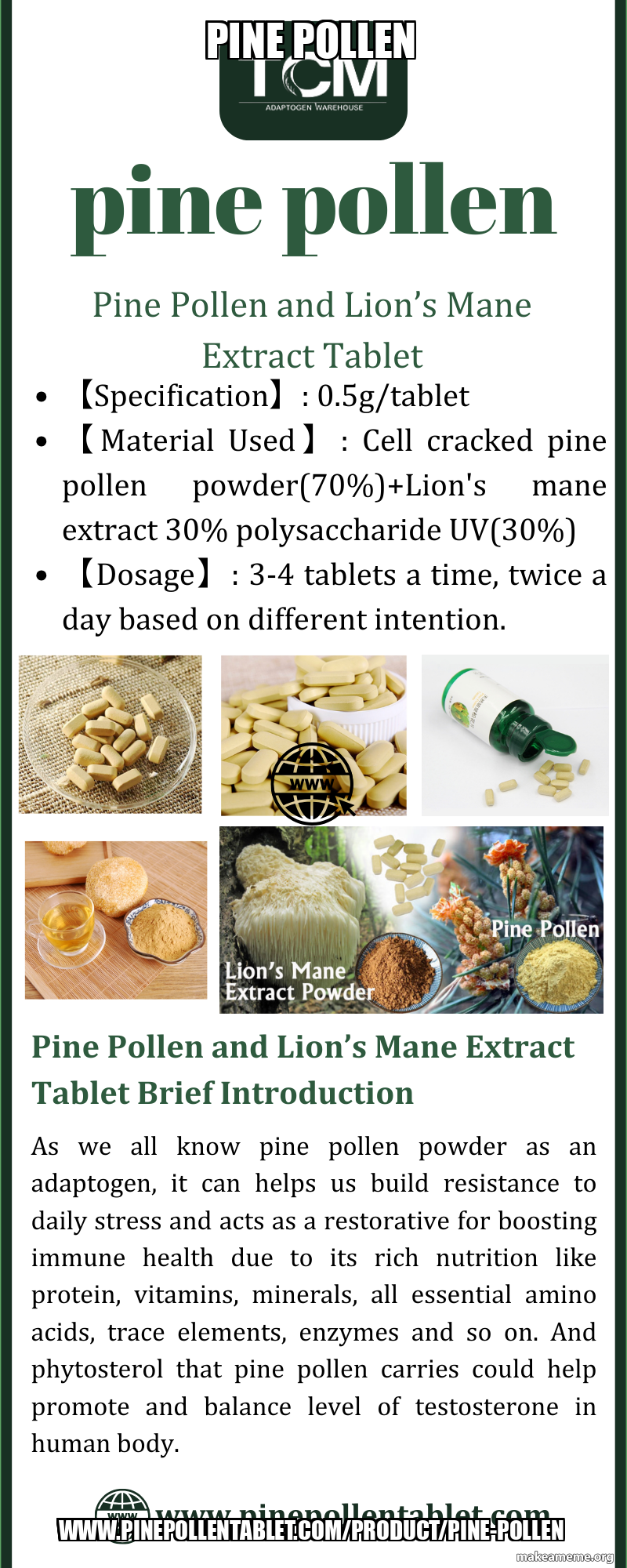 pine pollen www.pinepollentablet.com/product/pine-pollen - Discover the ...