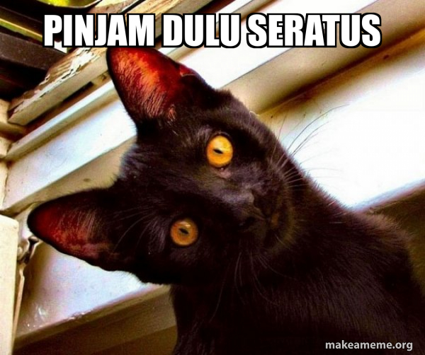 Pinjam dulu Seratus - Overly Attached Cat Meme Generator