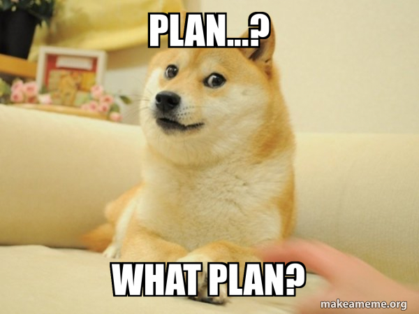 plan...? what plan? - Doge Meme Generator