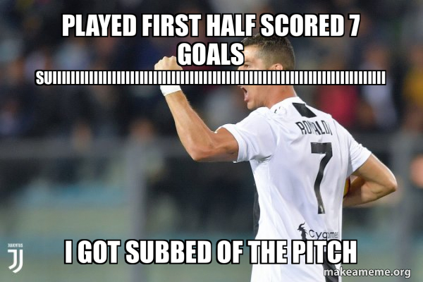 played first half scored 7 goals ...