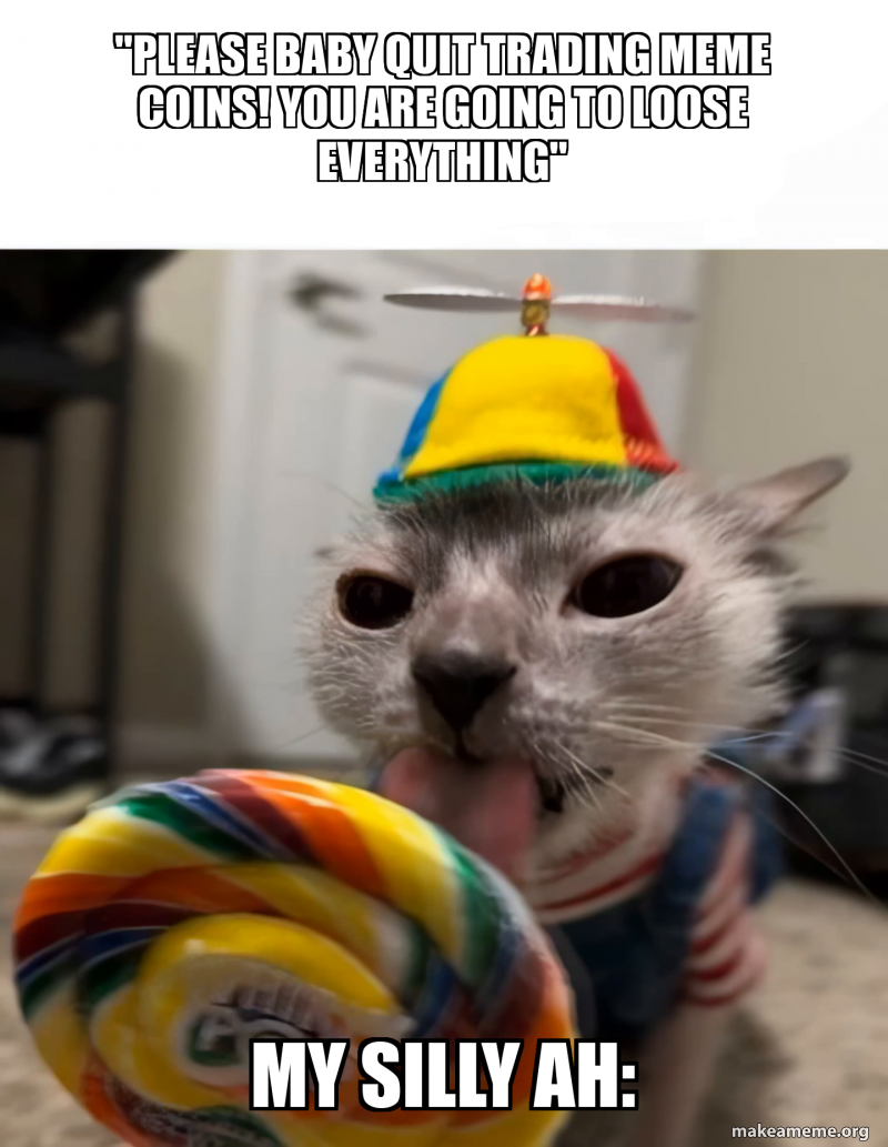 "Please baby quit trading meme coins! you are going to loose everything ...