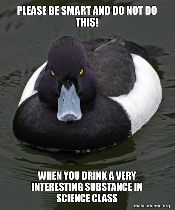 Please be smart and do not do this! When you drink a very interesting ...