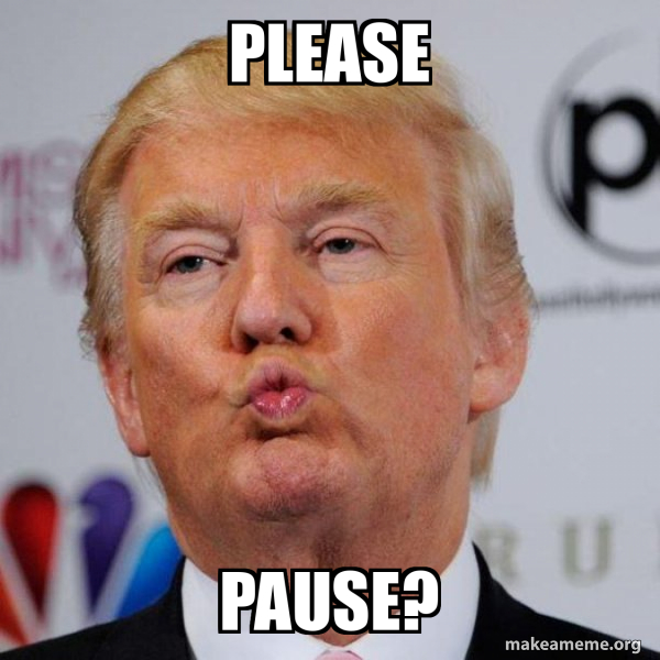 please Pause? - Donald Trump Kissing Meme Generator