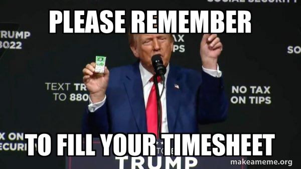 Please Remember to fill your timesheet - Trump Tic Tac Meme Generator