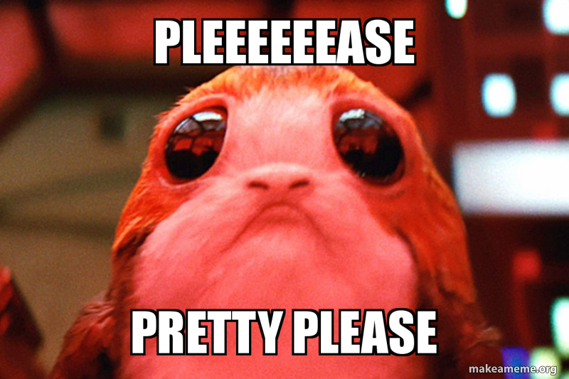 Pleeeeeease pretty please Meme Generator