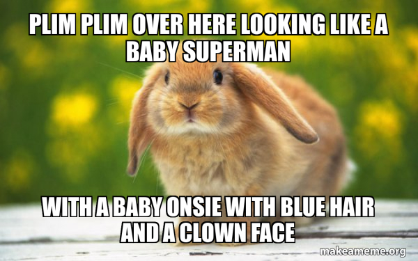 Plim Plim over here looking like a baby superman With a Baby Onsie with ...