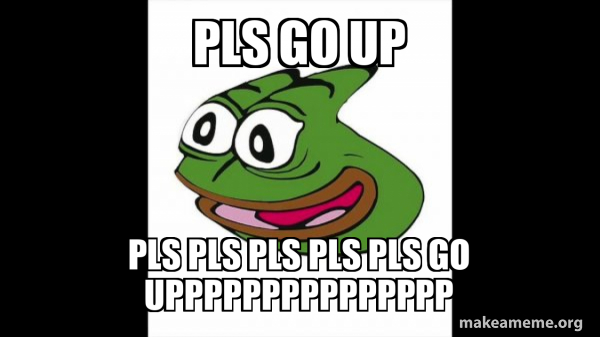 pls go up pls pls pls pls pls go uppppppppppppppp - Pepega Meme Generator