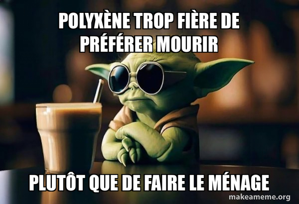Polyxène trop fière de préférer mourir plutôt que de faire le ménage ...