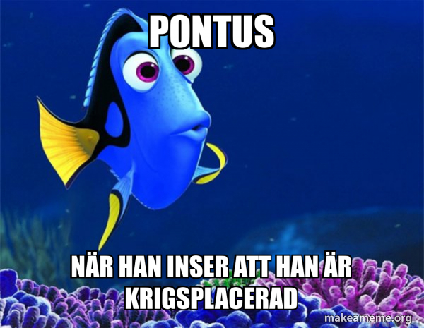 Pontus när Han inser att han är krigsplacerad - Dory from Nemo (5 ...