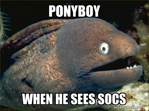 ponyboy when he sees socs - Bad Joke Eel Meme Generator