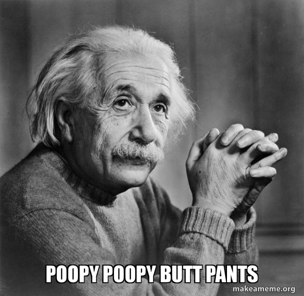 poopy poopy butt pants - Serious Albert Einstein Meme Generator