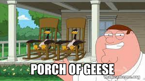 Porch Of Geese Meme Generator