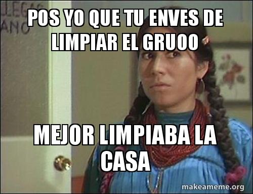 Pos yo que tu enves de limpiar el gruoo Mejor limpiaba la casa Meme ...