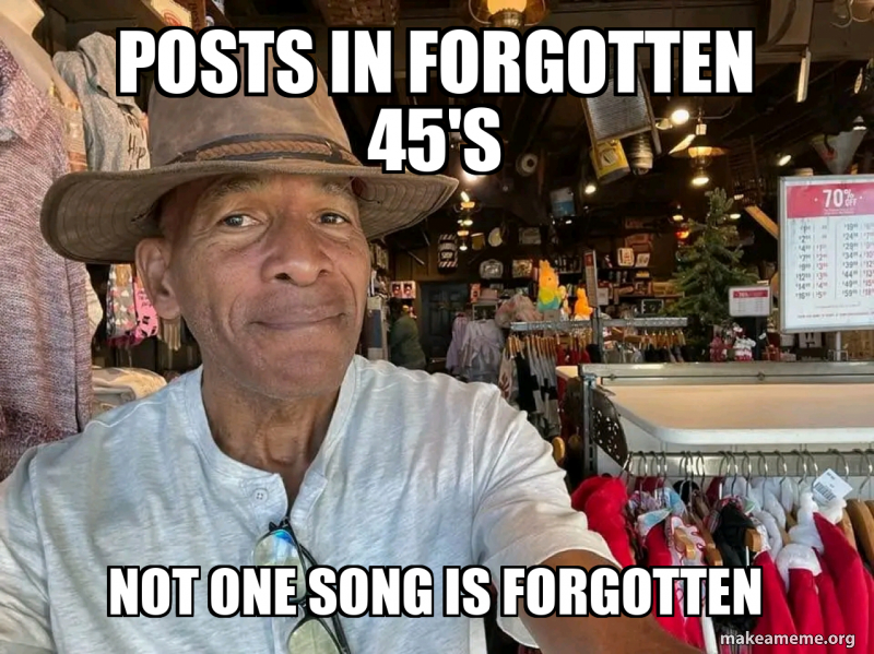 Posts in forgotten 45's Not one song is forgotten Meme Generator