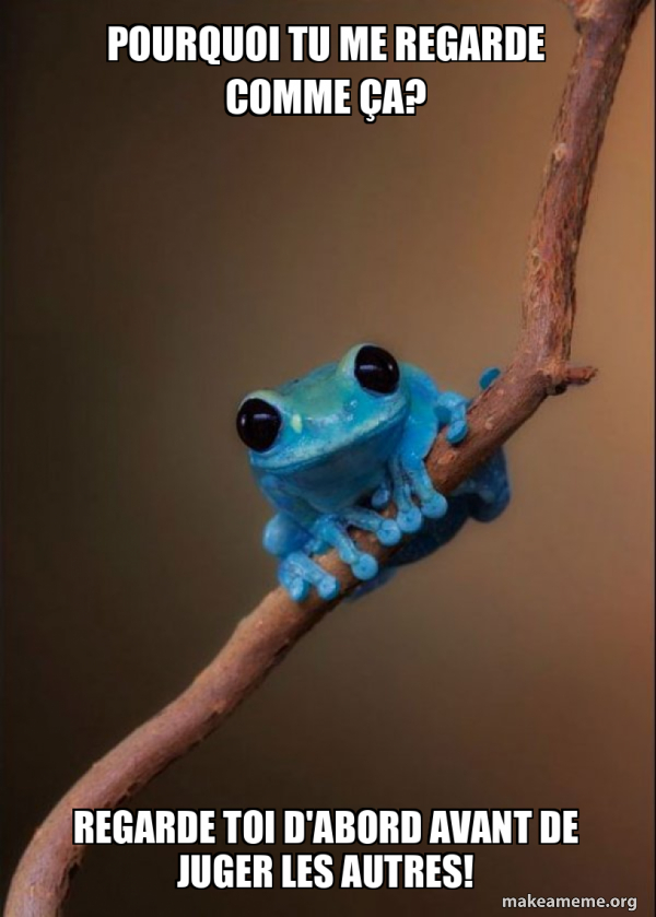Pourquoi tu me regarde comme ça? Regarde toi d'abord avant de juger les ...