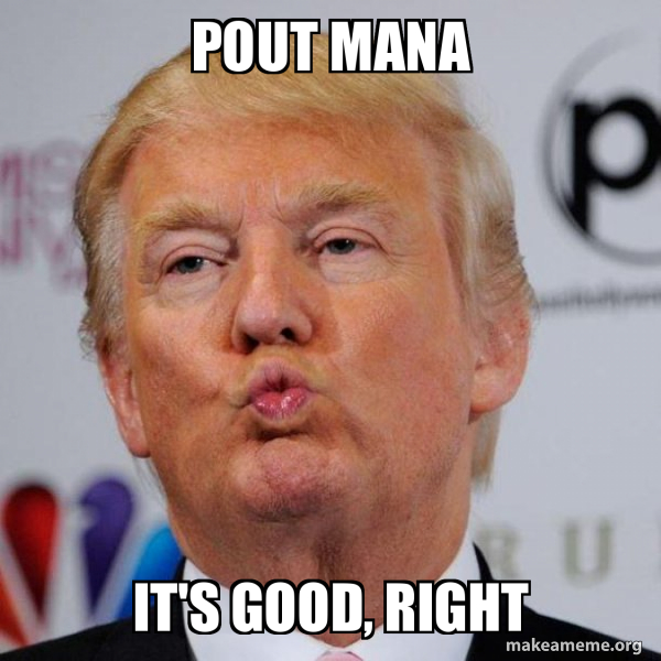 pout mana it's good, right - Donald Trump Kissing Meme Generator
