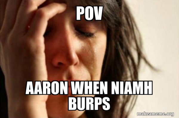 POV Aaron when Niamh burps - First World Problems Meme Generator