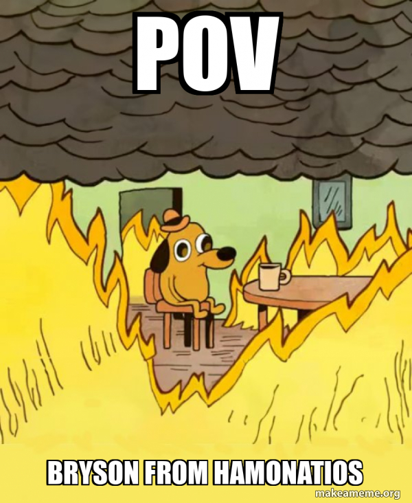 POV Bryson from hamonatios - This Is Fine Meme Generator