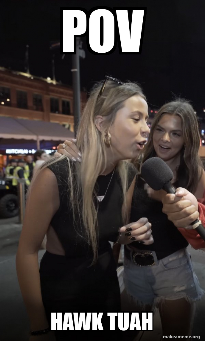 pov hawk tuah - Hawk Tuah Meme Generator