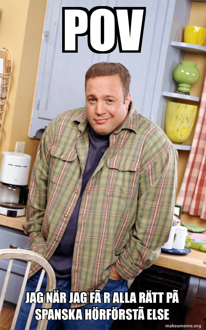 POV Jag när jag får alla rätt på spanska hörförståelse - Kevin James ...