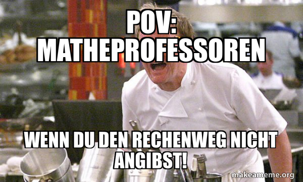 POV: Matheprofessoren Wenn du den Rechenweg nicht angibst! - Gordon ...