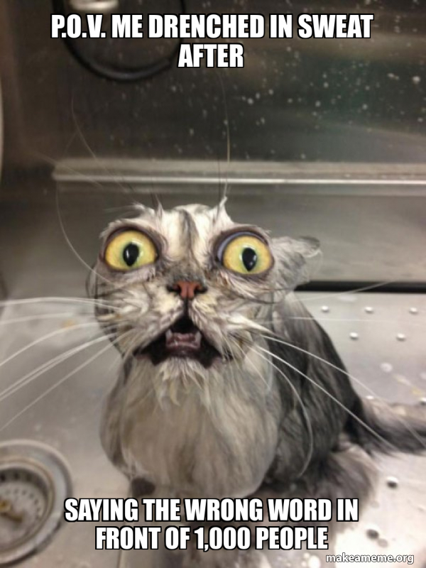 P.O.V. me drenched in sweat after saying the wrong word in front of ...