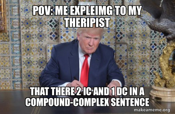 Pov: Me expleimg to my theripist That there 2 IC and 1 DC in a compound ...