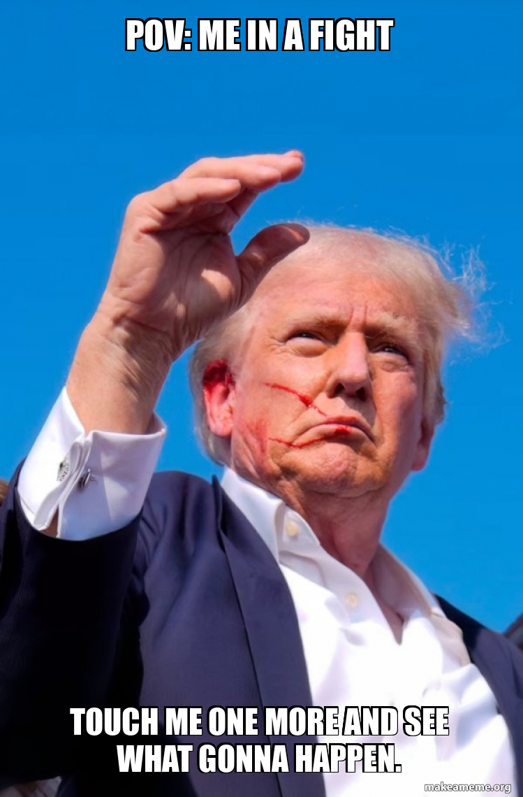 POV: me in a fight Touch me one more and see what gonna happen. - Trump ...