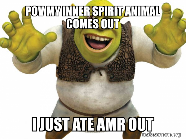 POV my inner spirit animal comes out I just ate Amr out - Shrek Meme ...