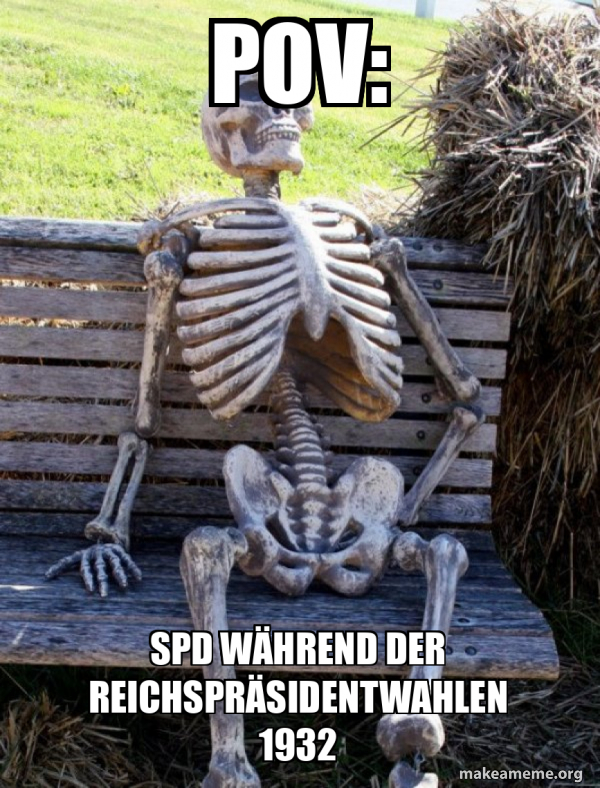 POV: SPD während der Reichspräsidentwahlen 1932 - Waiting Skeleton Meme ...