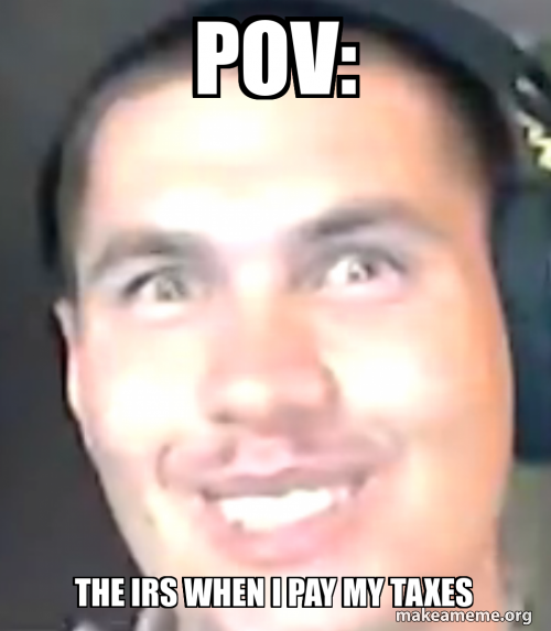 pov: the irs when i pay my taxes Meme Generator