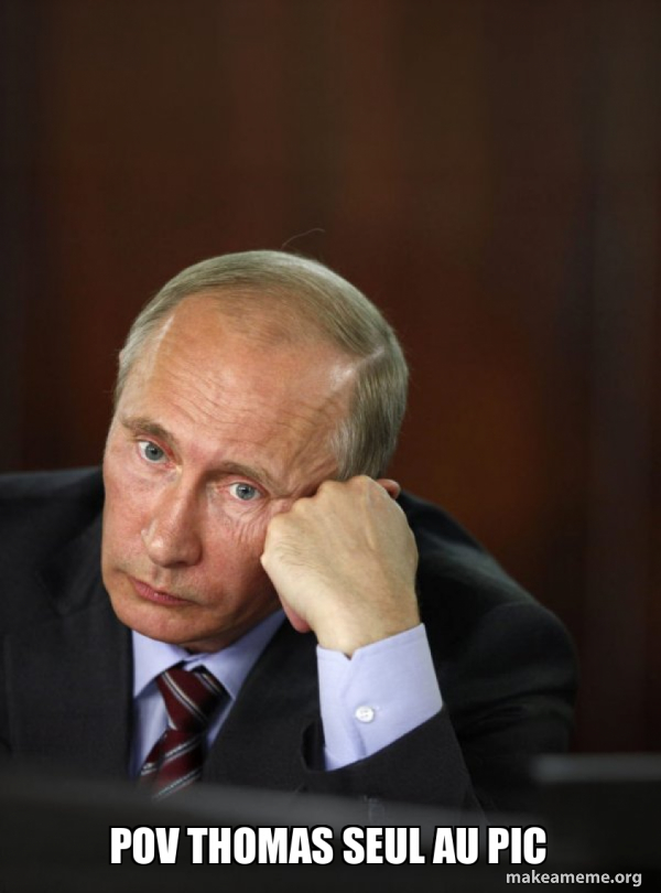 Pov Thomas seul au pic - Contemplative Putin Meme Generator