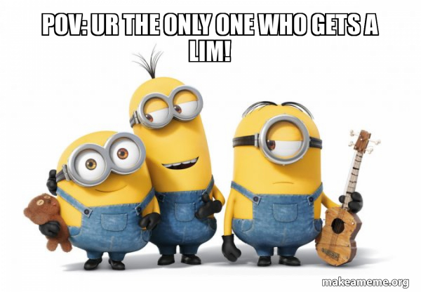 POV: Ur The Only One Who Gets A LIM! - Minions Meme Generator