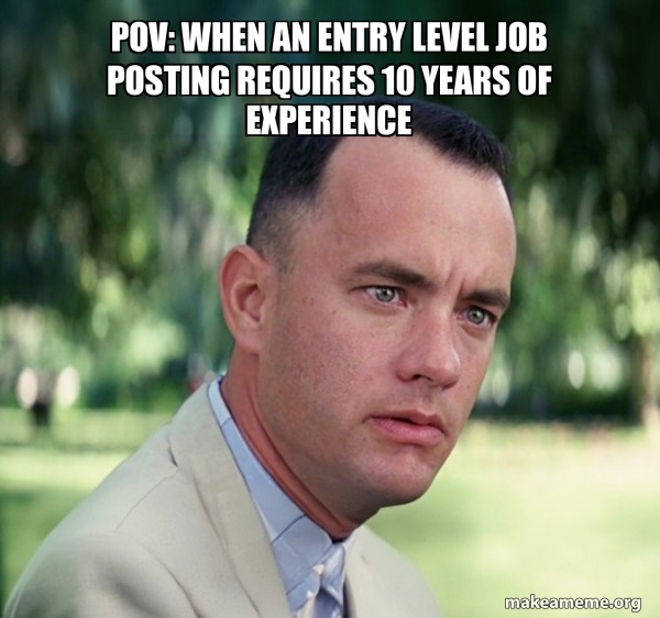 POV: When an entry level job posting requires 10 years of experience ...