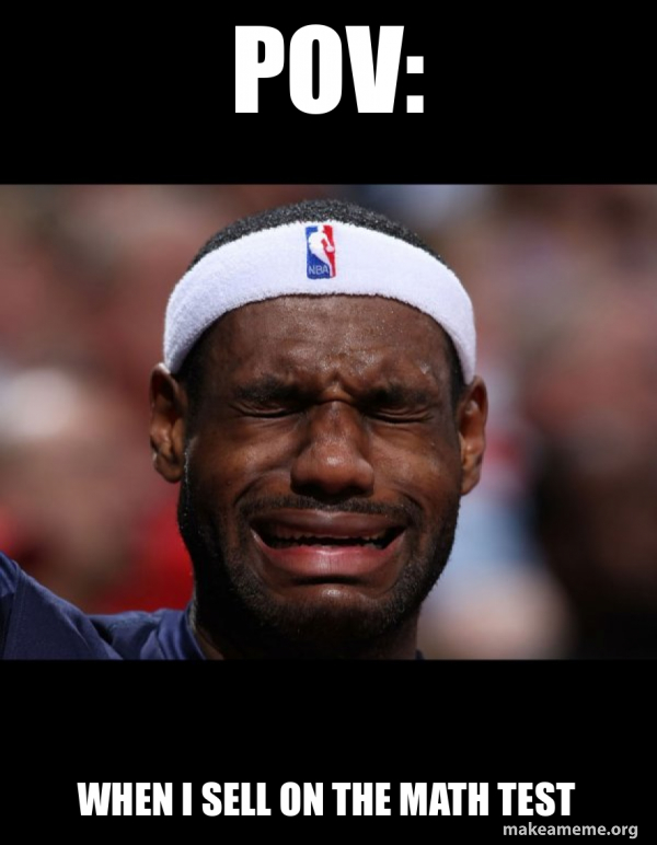 POV: When I sell on the math test - Lebron Crying Meme Generator