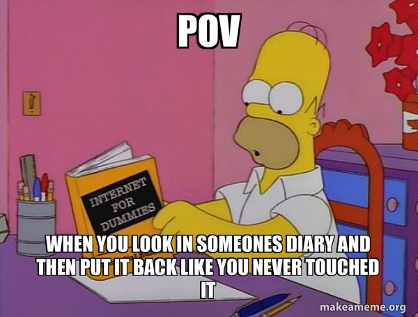 POV When you look in someones diary and then put it back like you never ...