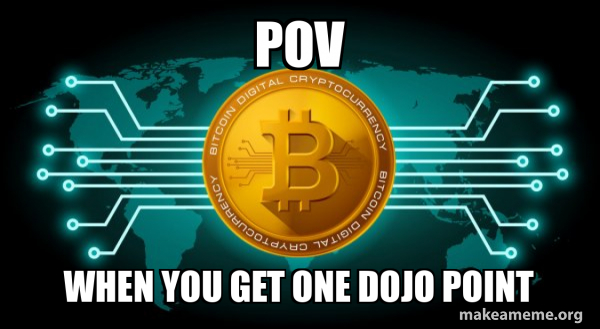 POV when you get one dojo point - Bitcoin Meme Generator