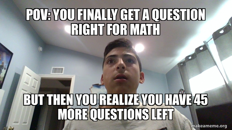 pov: you finally get a question right for math but then you realize you ...