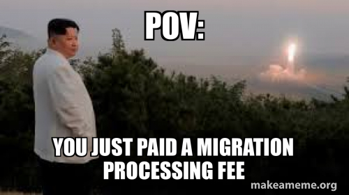 POV: you just paid a migration processing fee Meme Generator