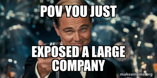 POV you just exposed a large company - Great Gatsby Reaction - Leonardo ...