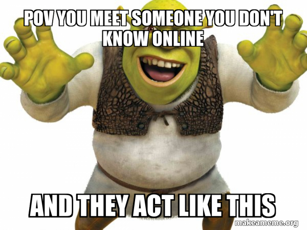 POV you meet someone you don't know online and they act like this ...