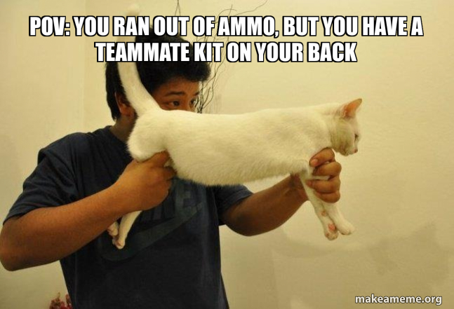 POV: you ran out of ammo, but you have a teammate kit on your back Meme ...